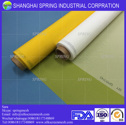 White/Yellow 43T-80um width 165cm custome silk screen printing /Screen ...